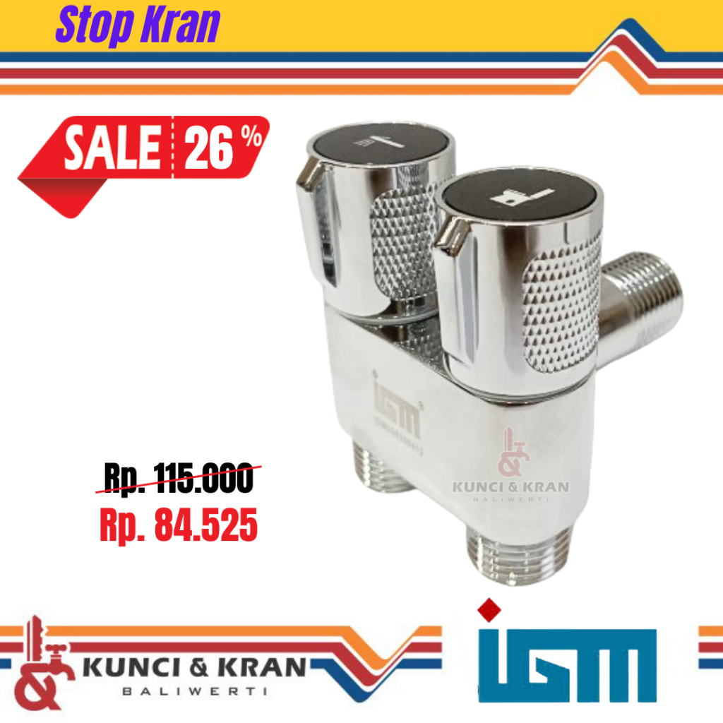 Jual Stop Kran IGM IK-075 Mini Double keran air dinding tembok | Shopee ...