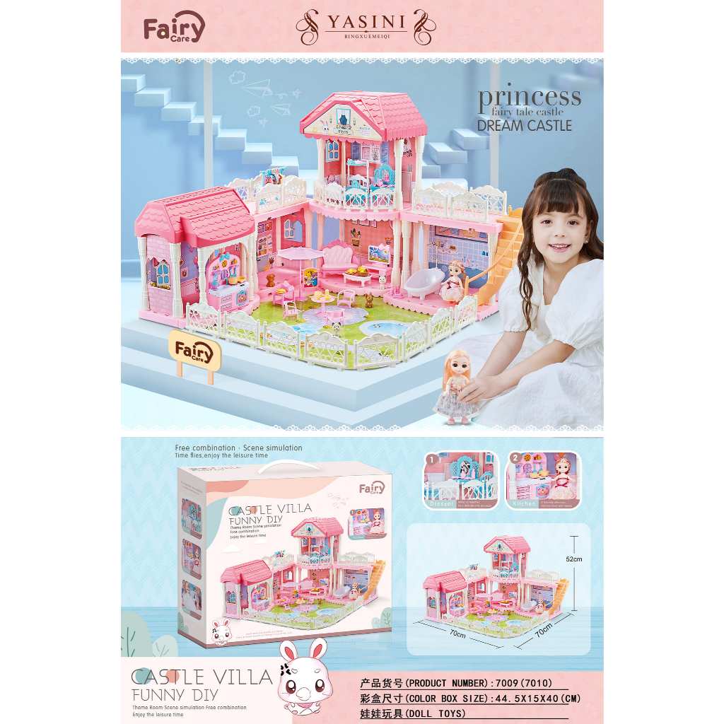 Jual Mainan Anak Perempuan Rumah Boneka Besar 3D Princess Big Pink ...