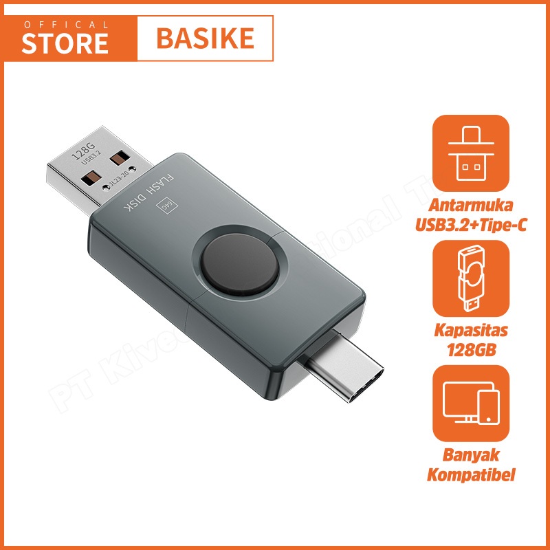 Jual BASIKE 2 in 1 Flashdisk OTG Type C USB Dual-port 256G/128G/64GB ...