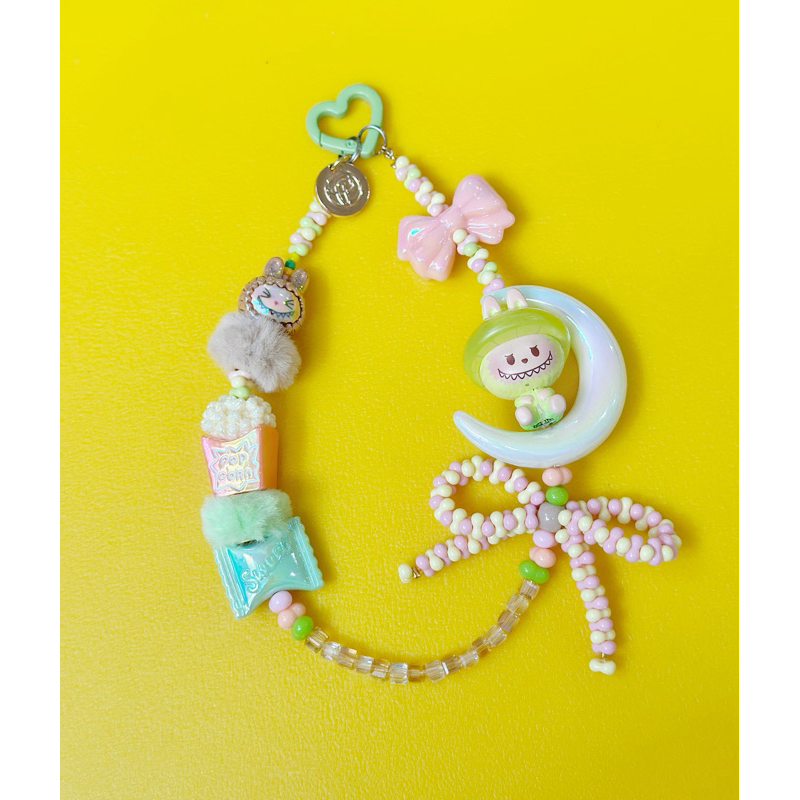 Jual LABUBU GREEN ORIGINAL POPMART PHONE STRAP/ PHONE CHARM | Shopee ...
