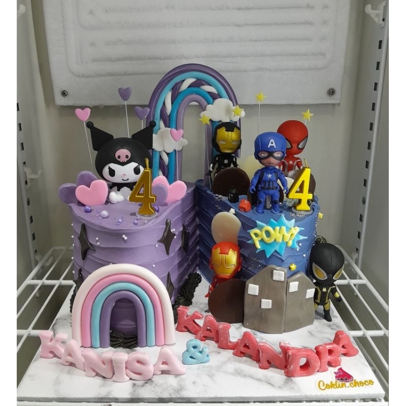 Jual Kue ulang tahun Pesawat / unicorn / Cake 2 tema / Birthday dua ...