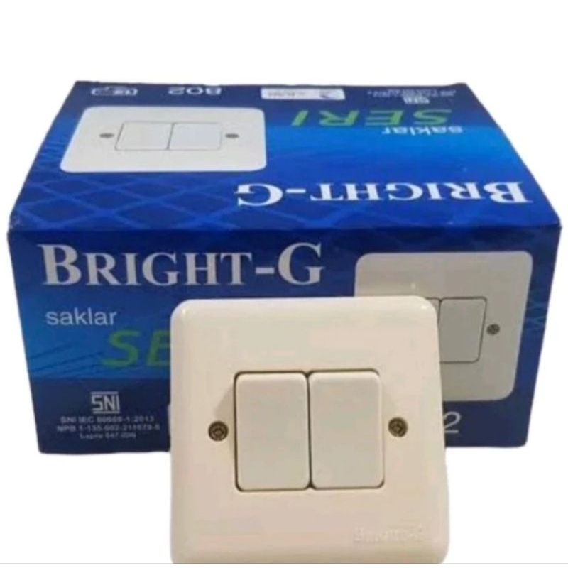 Jual Saklar Seri / Saklar Double OB / Tempel Bright-G SNI 10A-250VAC ...
