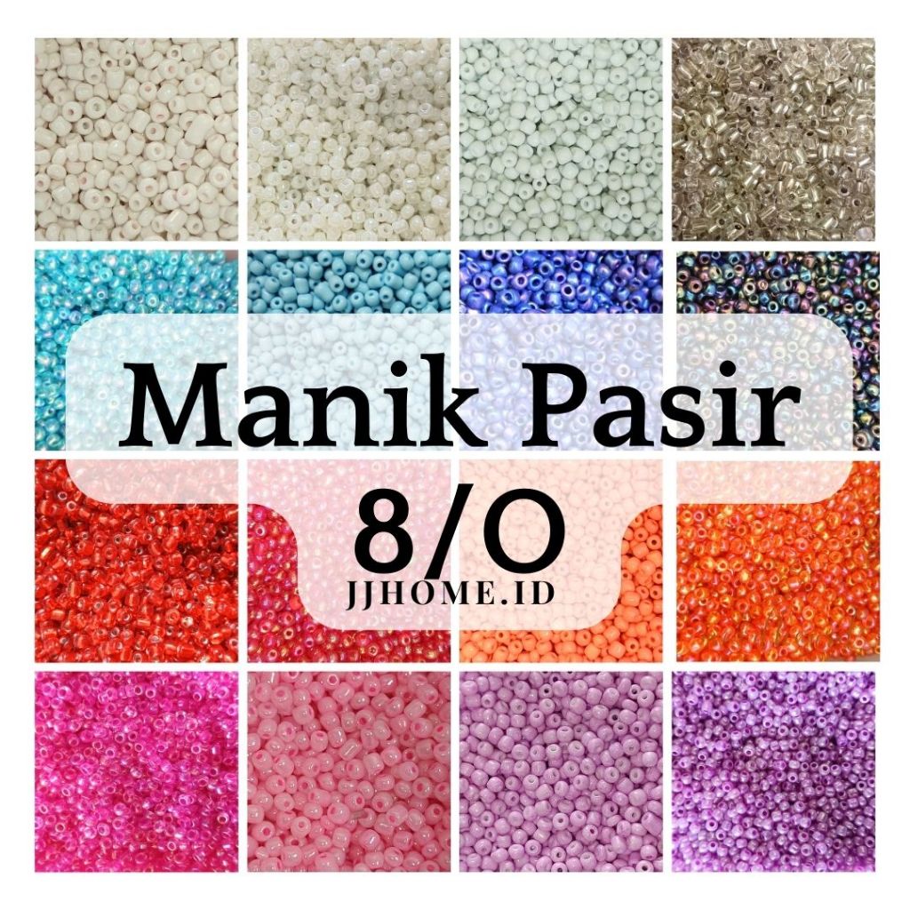 Jual (15 - 100 grm) Manik - manik pasir 8/0 (manik main kelang, cincin ...