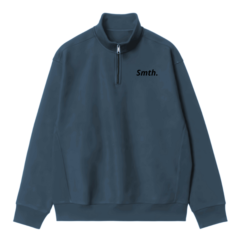 Jual Nwd - Half Zip Smith Denim Pria Wanita Teks Hitam / Sweatshirt ...