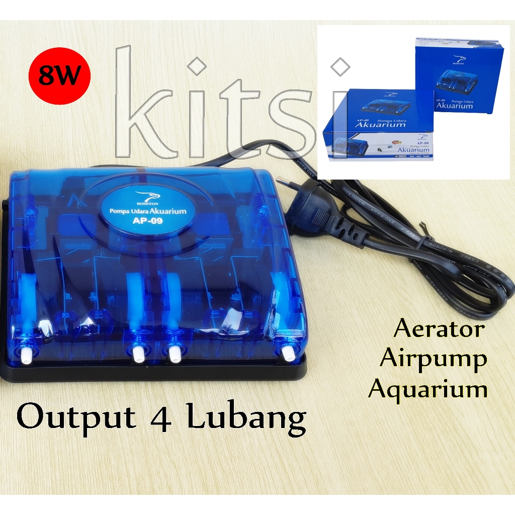 Jual Pompa Udara Aerator 4 Lubang Mesin Aerator 4 Lobang Airpump ROSSTON AP 09 Super Power 8 w ...