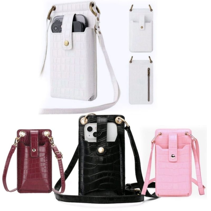 Jual Tas Selempang wanita Tas handphone slingbag leather croco | Shopee ...