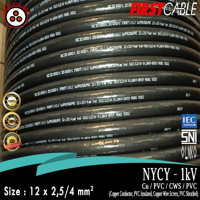 Jual Kabel NYCY 12x2,5 mm2 1kV MERK FIRST CABLE /12x2,5mm2/12 x 2,5 mm2/12x2.5 mm2/12x2.5mm2/12 ...