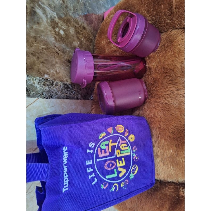 Jual Snack N Go Set Ungu Tupperware Tempat Bekal makanan Tupperware ...