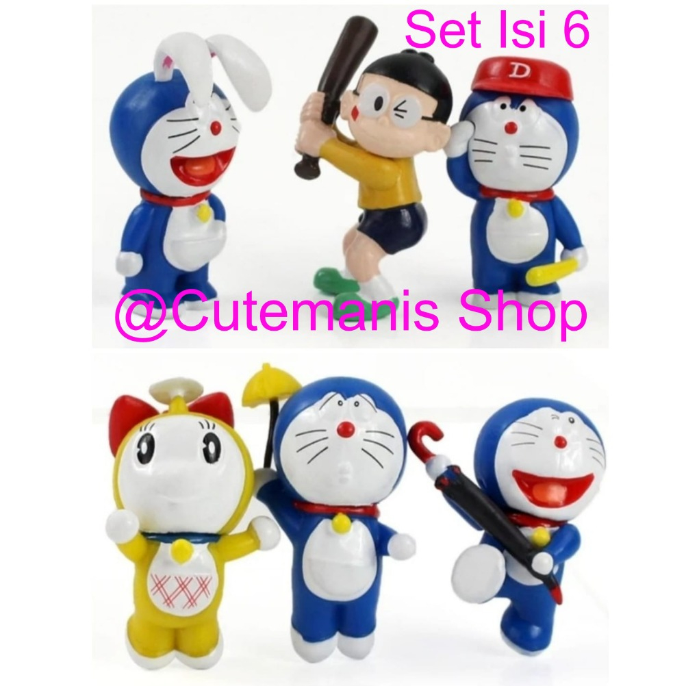 Jual Figure Doraemon Dorami Nobita Baseball Set Isi 6 Pcs | Shopee ...