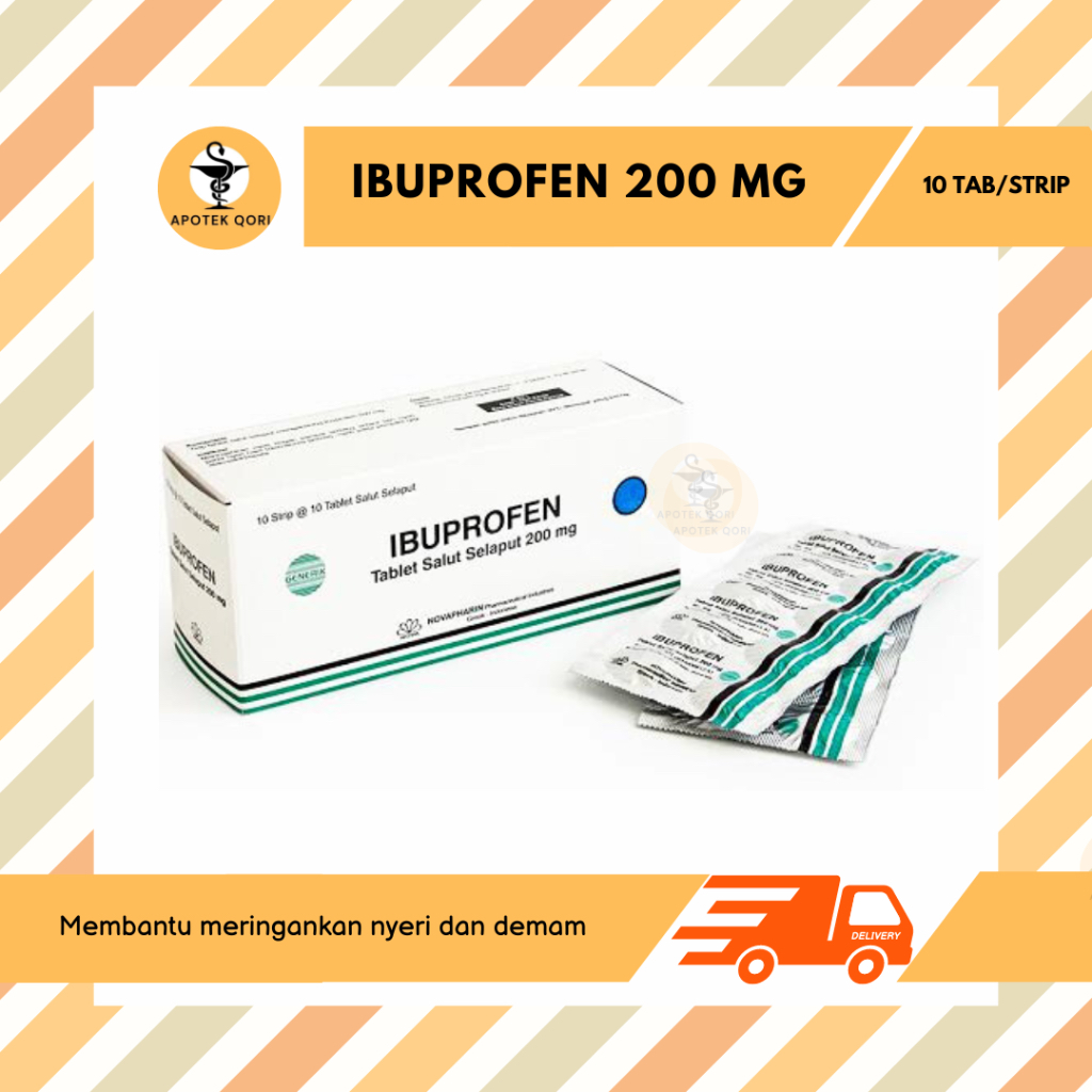 Jual IBUPROFEN 200 MG STRIP 10 TABLET/NYERI RINGAN DAN DEMAM | Shopee ...