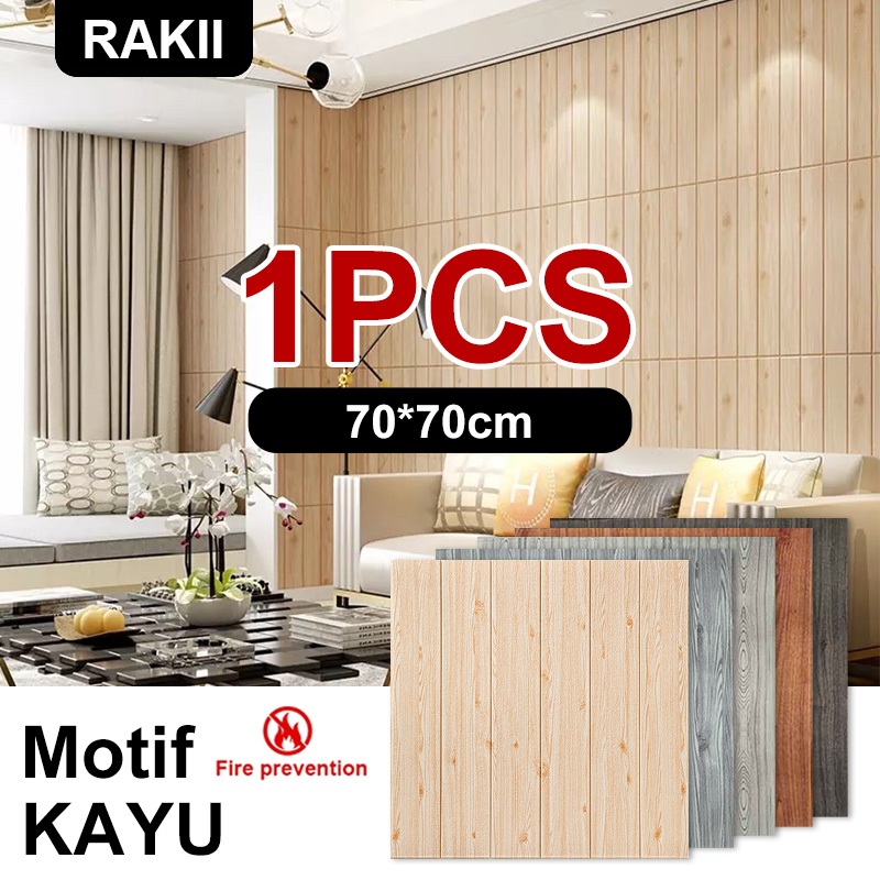 Jual Wallpaper Dinding 3D Foam 70*70 cm Wallfoam Serat Kayu Dekorasi ...