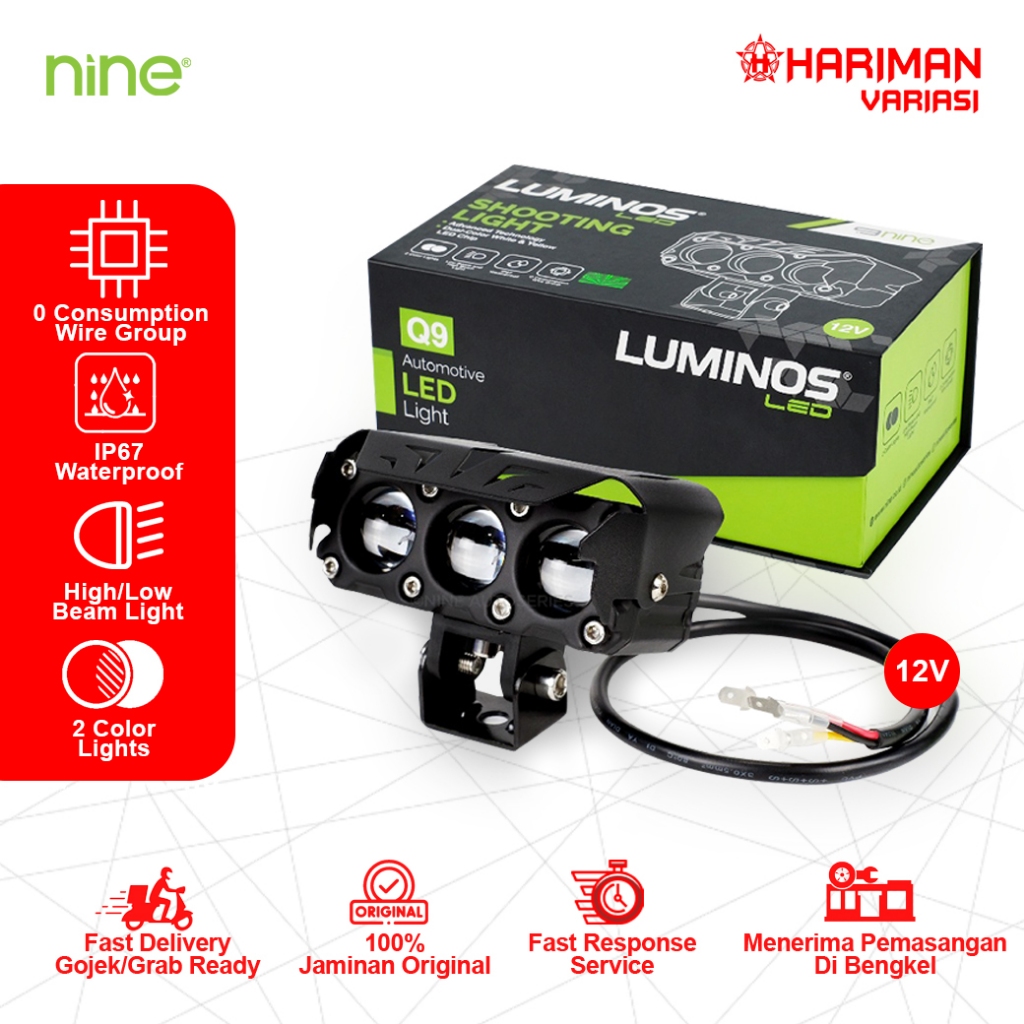 Jual LAMPU LED PROJI MINI LASER SQL 3 MATA LUMINOS NINE Q9 Hi LOW MOBIL ...