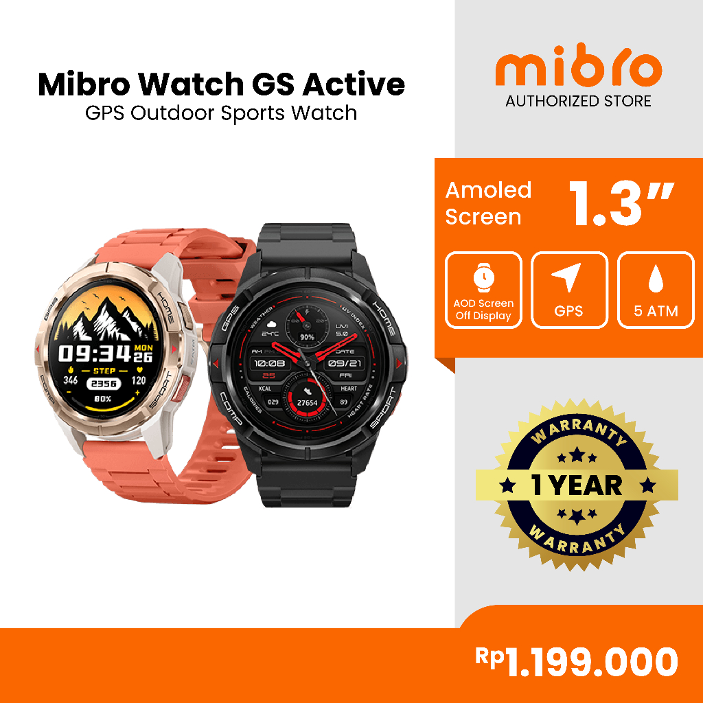 Jual Mibro Official GS Active (GPS Outdoor Sport Smartwatch/ 1000nit ...