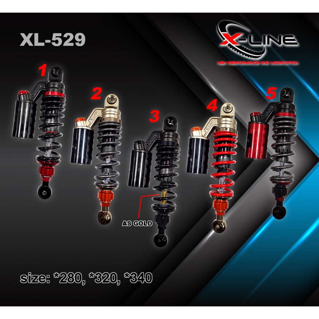 Jual X-Line Xline Shock Belakang Tipe 529 Ukuran 340MM Dual Shock ...