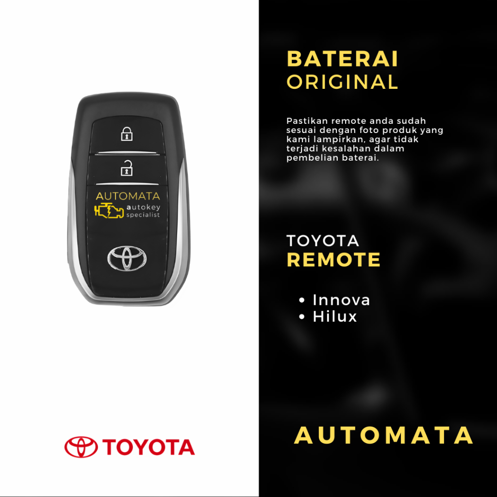 Jual Baterai Remote Kunci Keyless Smartkey Toyota Innova Venturer Q ...