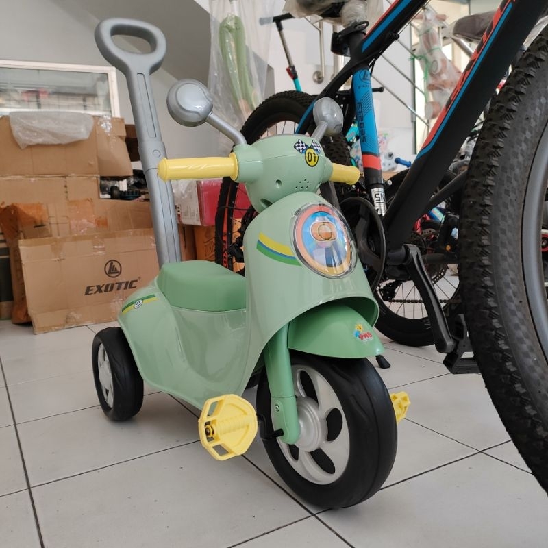 Jual SEPEDA RIDE ON MOTOR VESPA ANAK PMB TOLOCAR ADA DORONGAN FREE ...