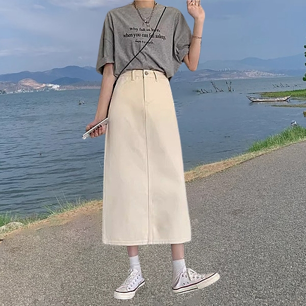 Jual Emily Rok-korean fashion kasual new highwaist denim rok cheap ...