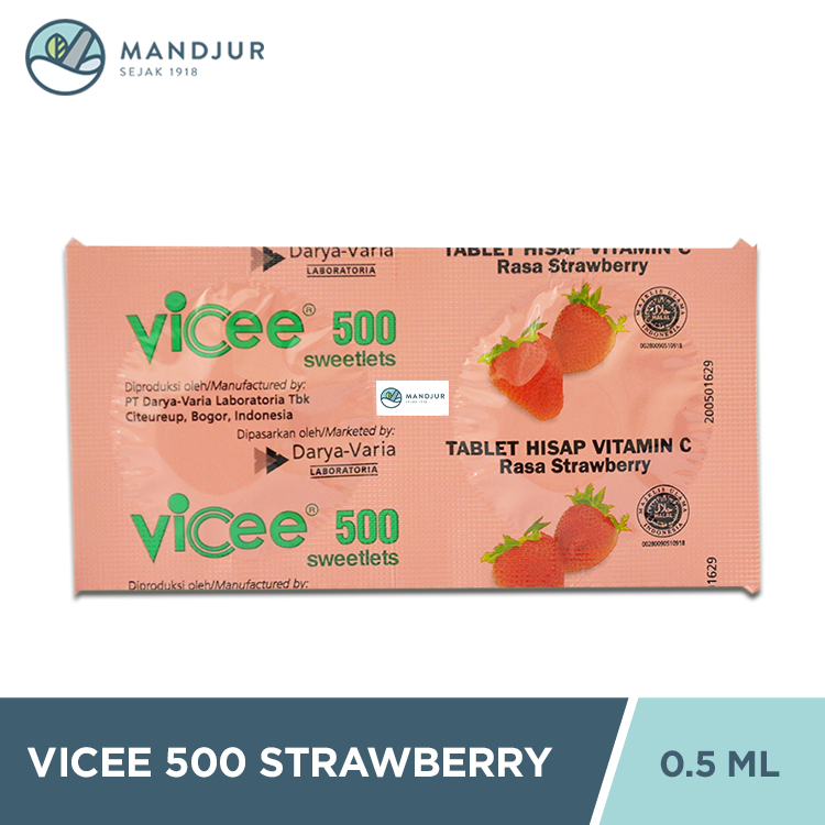 Jual Vicee 500 Mg Strawberry 2 Tablet - Tablet Hisap Vitamin C 500 Mg ...