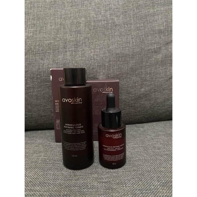 Jual avoskin miraculous refining serum & toner (defect box) | Shopee ...