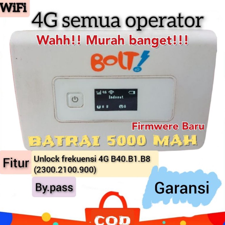 Jual Modem wifi 4G unlock all operator suport byu live on modem bolt orion dan mf9 4G x L2T2 ...