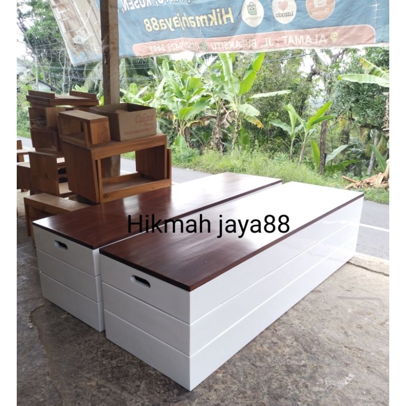 Jual wooden create box kayu tempat penyimpanan kursi box kayu | Shopee ...
