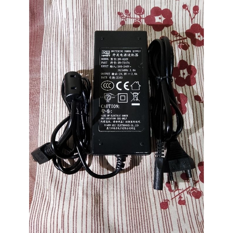 Jual AC DC Charger Adaptor 24V 2A switching Adaptor Power Supply | Shopee Indonesia