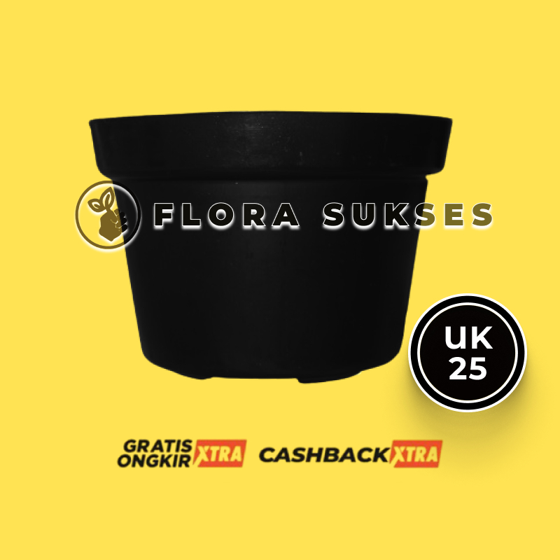 Jual POT HITAM POLOS UKURAN 25CM | Shopee Indonesia