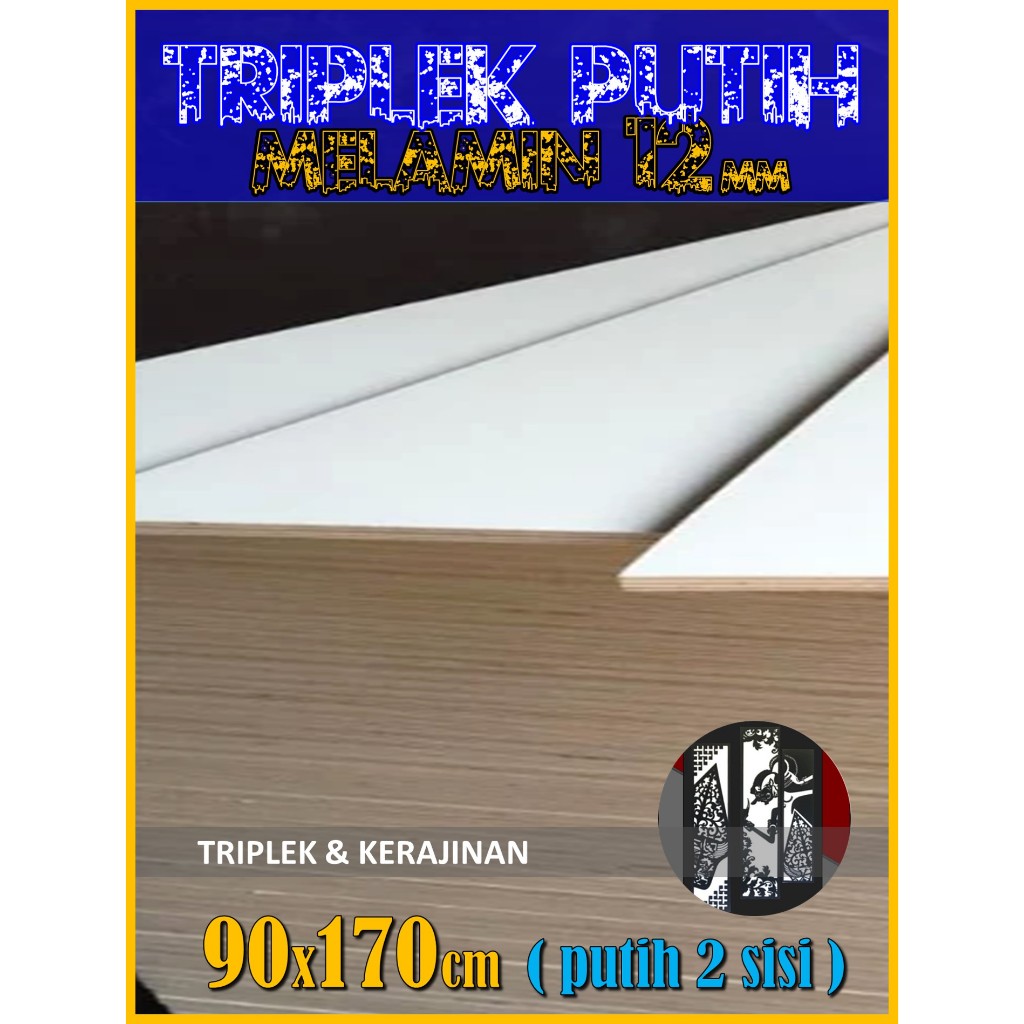 Jual Triplek Melamin Putih 12mm 90x170 cm (2 Muka | Doff-Glossy) 12 mm ...