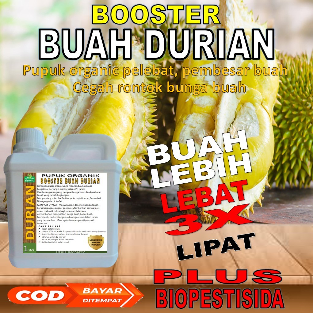 Jual Pupuk Organik Cair Booster Pemicu Durian Cepat Tumbuh Subur Berbuah Lebat Besar Manis ...