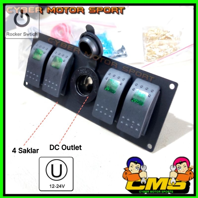 Jual Saklar 12v 24v universal sakelar switch lampu LED dashboard panel ...