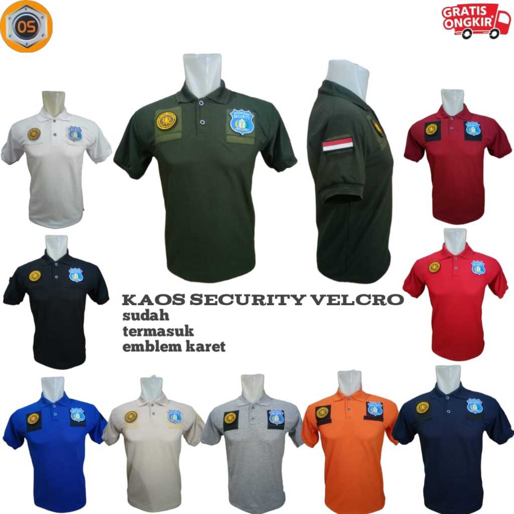 Jual Kaos Kerah Mitra Polri Security Logo Biru Velcro | BAJU SECURITY ...