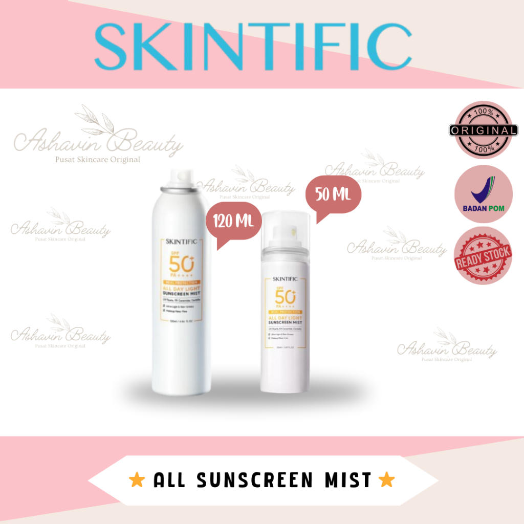 Jual SKINTIFIC - All Day Light Sunscreen Mist SPF 50 PA++++ 120ml | Sunscreen Spray UV Mist Tone ...