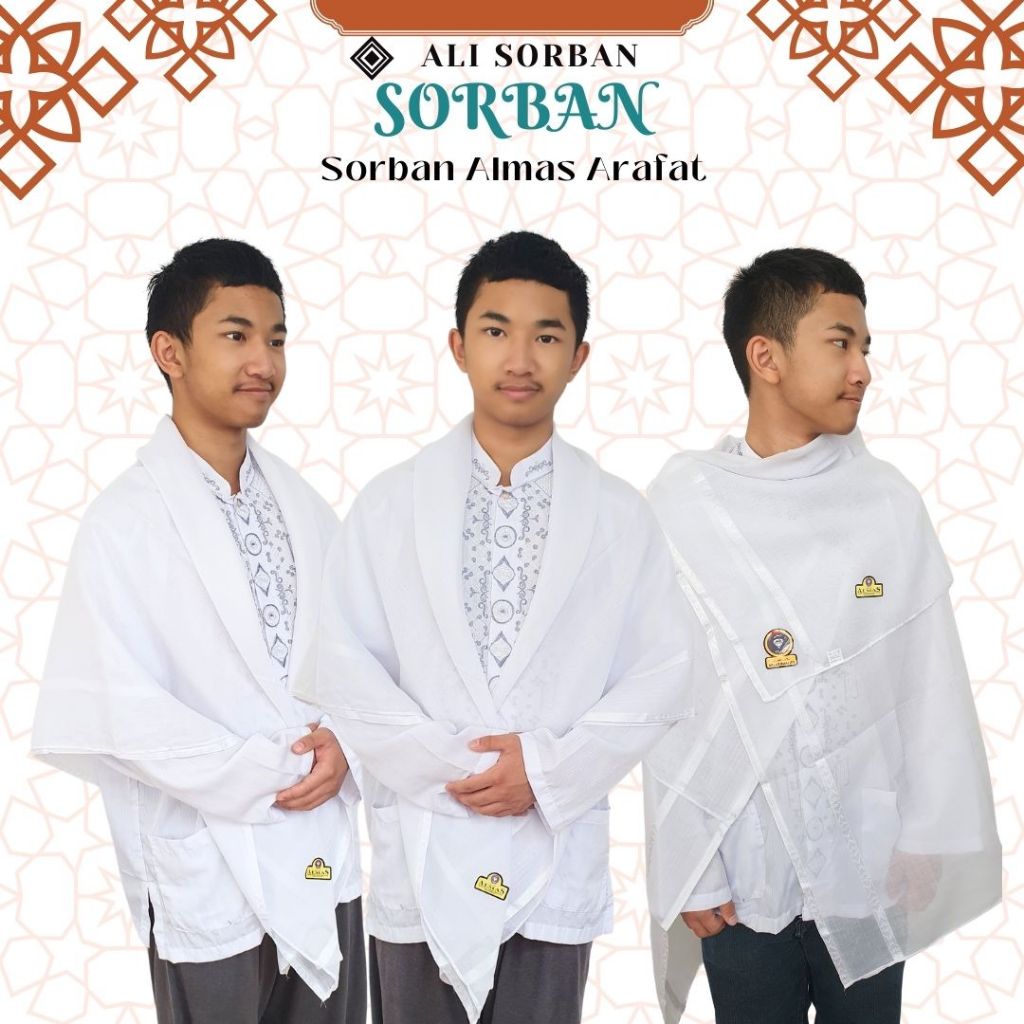 Jual Sorban Putih Polos Persegi Almas Arafat | Shopee Indonesia