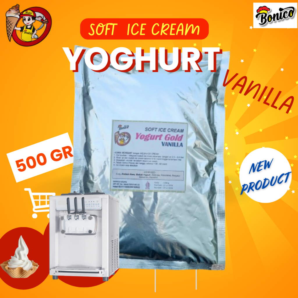 Jual YOGHURT Bonico oft Ice Cream Powder Vanilla Gold 500gr bubuk es ...