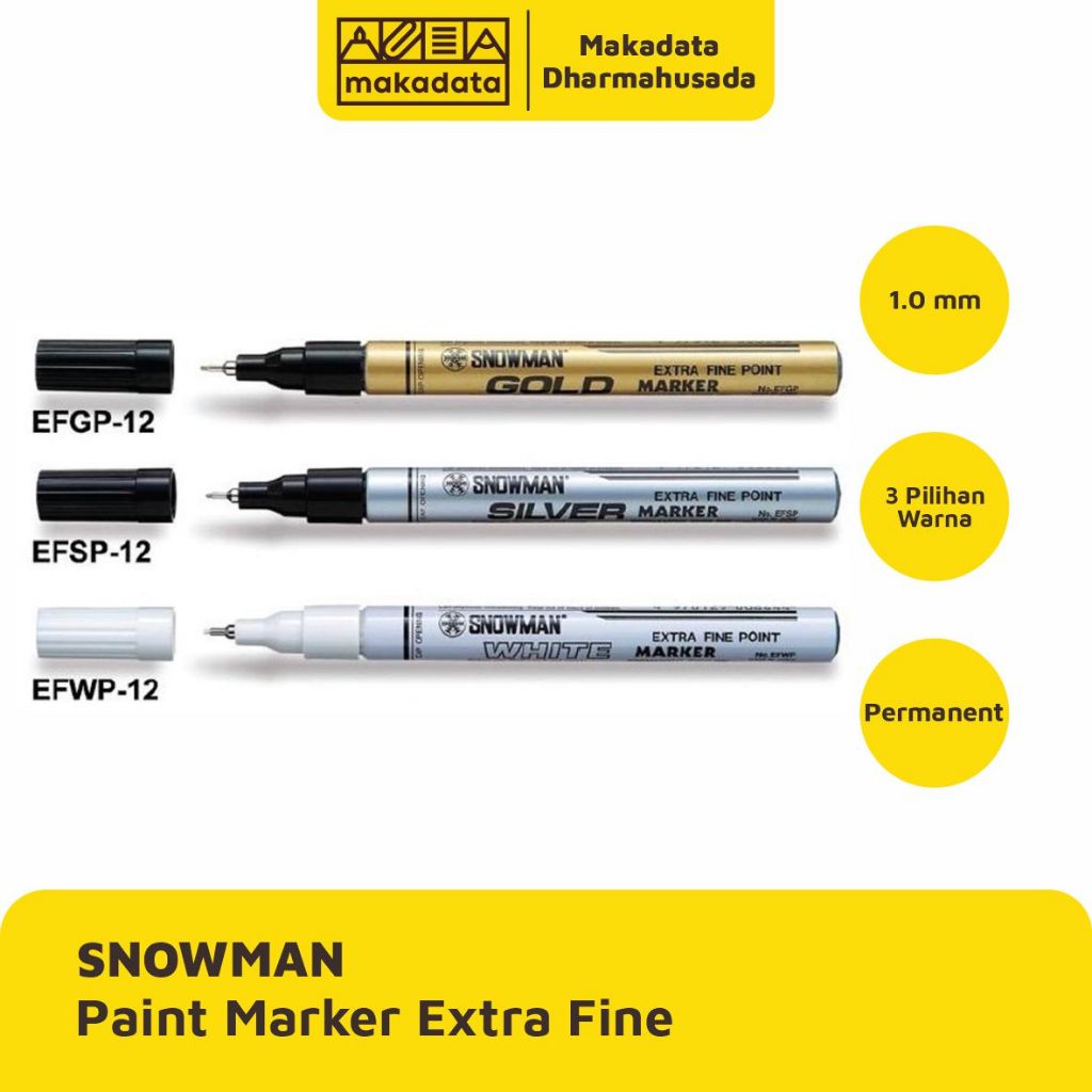 Jual SPIDOL PERMANENT PAINT MARKER SNOWMAN EXTRA FINE POINT EFGP | EFSP | EFWP (1 PCS) | Shopee ...