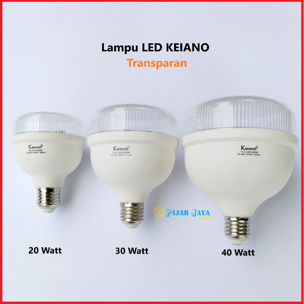 Jual Lampu LED Transparan 20 30 40 50 Watt KEIANO Transparan Bohlam ...
