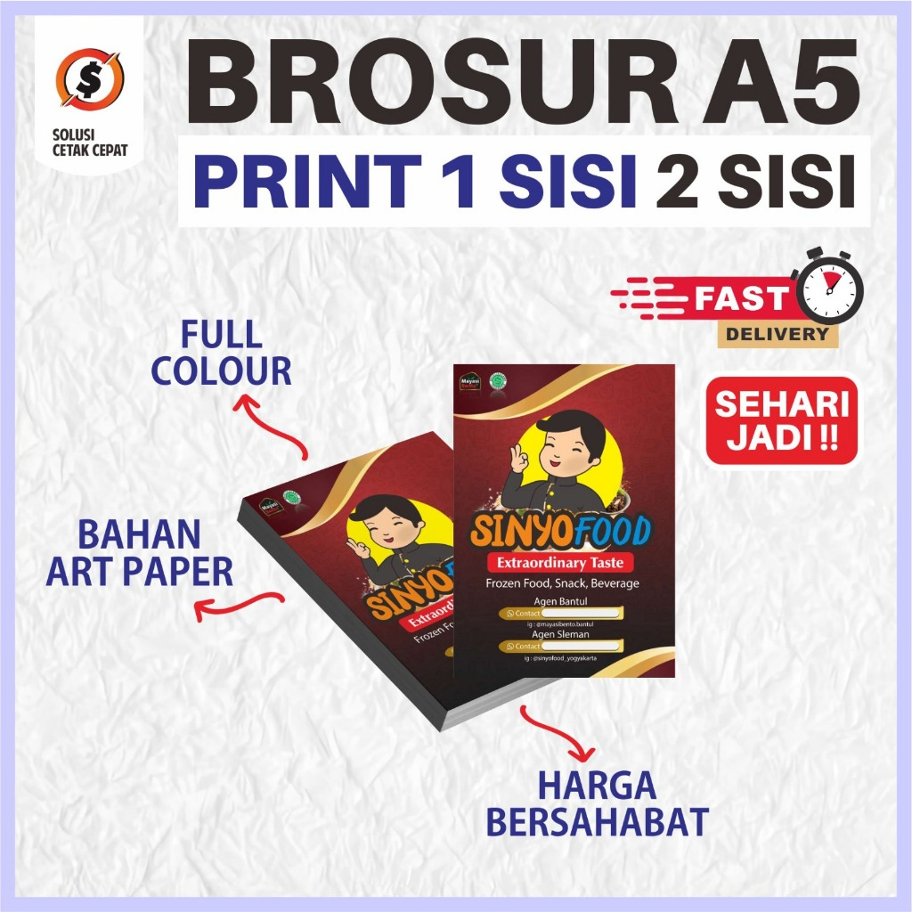 Jual CETAK BROSUR ART PAPAER A5 TERMURAH || CUSTOM BROSUR A5 || CETAK ...
