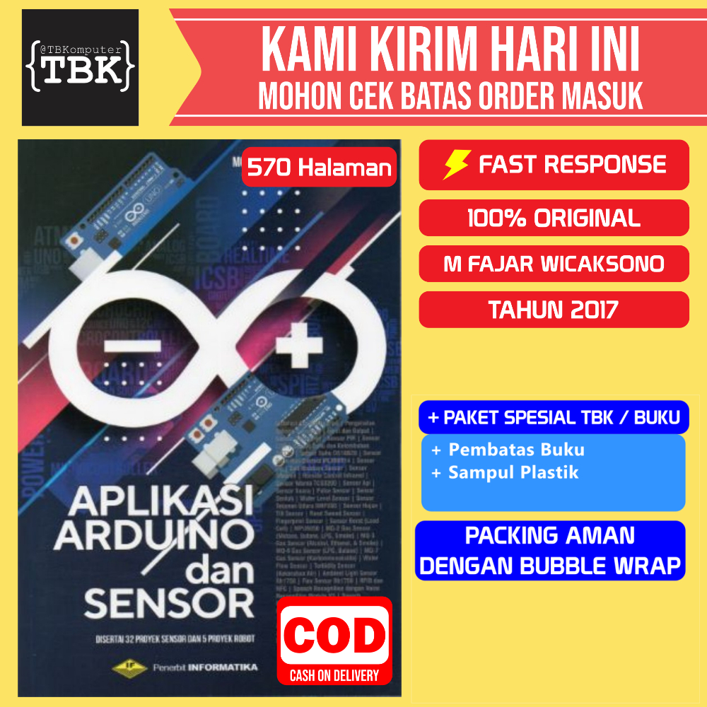 Jual BUKU APLIKASI ARDUINO DAN SENSOR DISERTAI 32 PROYEK SENSOR DAN 5 PROYEK ROBOT FAJAR ...