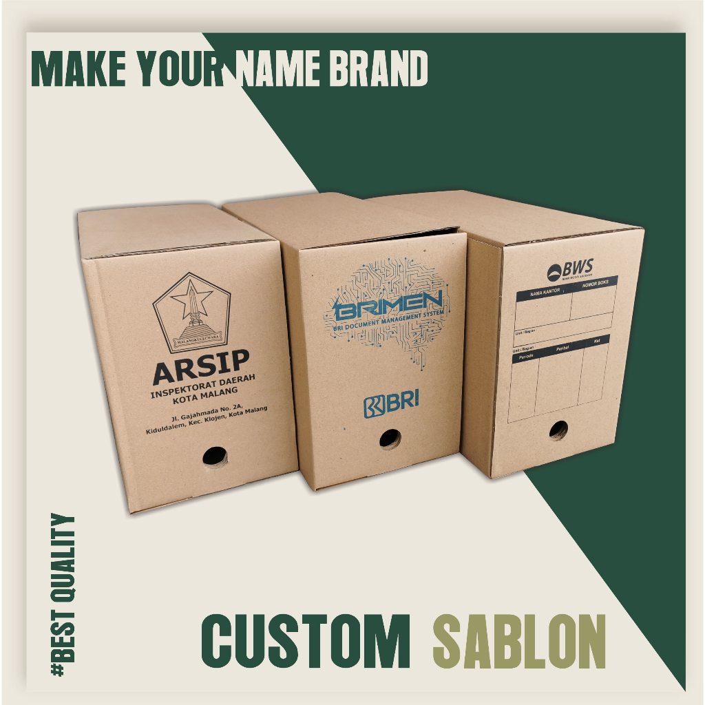 Jual Custom Sablon box Arsip 100 pcs + SABLON 1 WARNA | custom desain ...