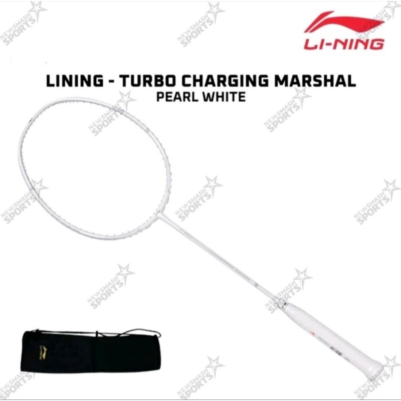 Jual raket badmuminton lining turbo charging marshal white | Shopee ...