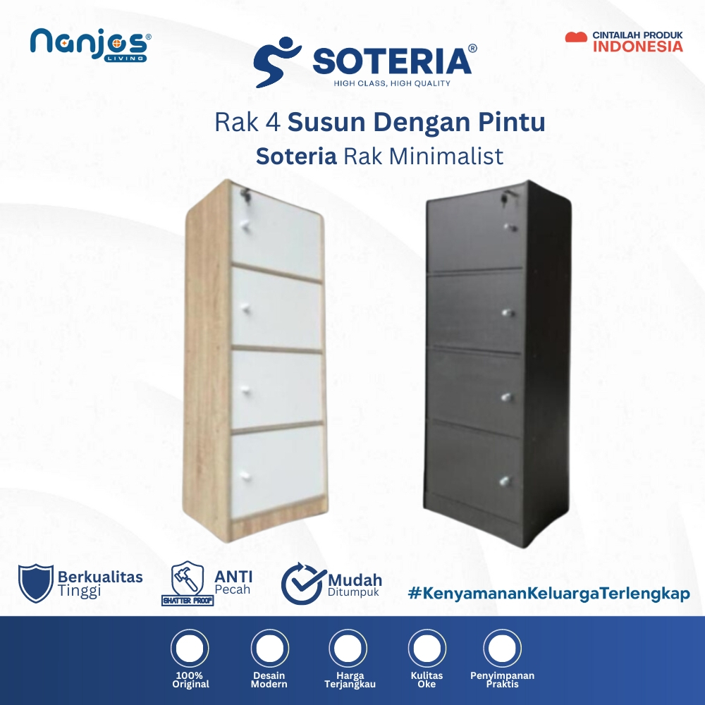 Jual Rak Laci Kayu Pintu Minimalis Lemari Serbaguna Multifungsi 4 Susun ...