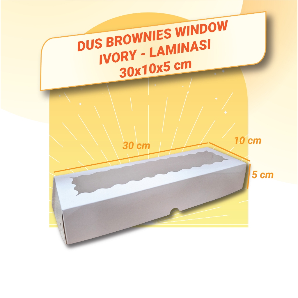 Jual DOS IVORY BROWNIES Kue Box Dus Kotak Kue Brownies ivory Window ...