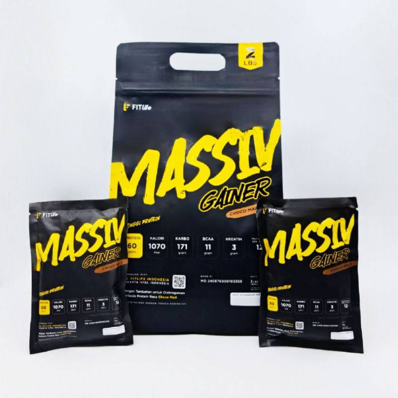 Jual Massiv Gainer Fitlife 1 sachet 75 grams Massive Protein Fit Life 2 ...