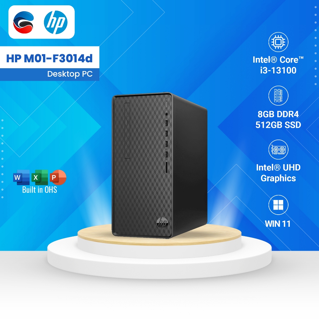 Jual HP PC Desktop M01 F3014d Intel Core I3 13100 8GB 512GB SSD W11 + LED HP 21.5" V22VE 9W3H1PA ...