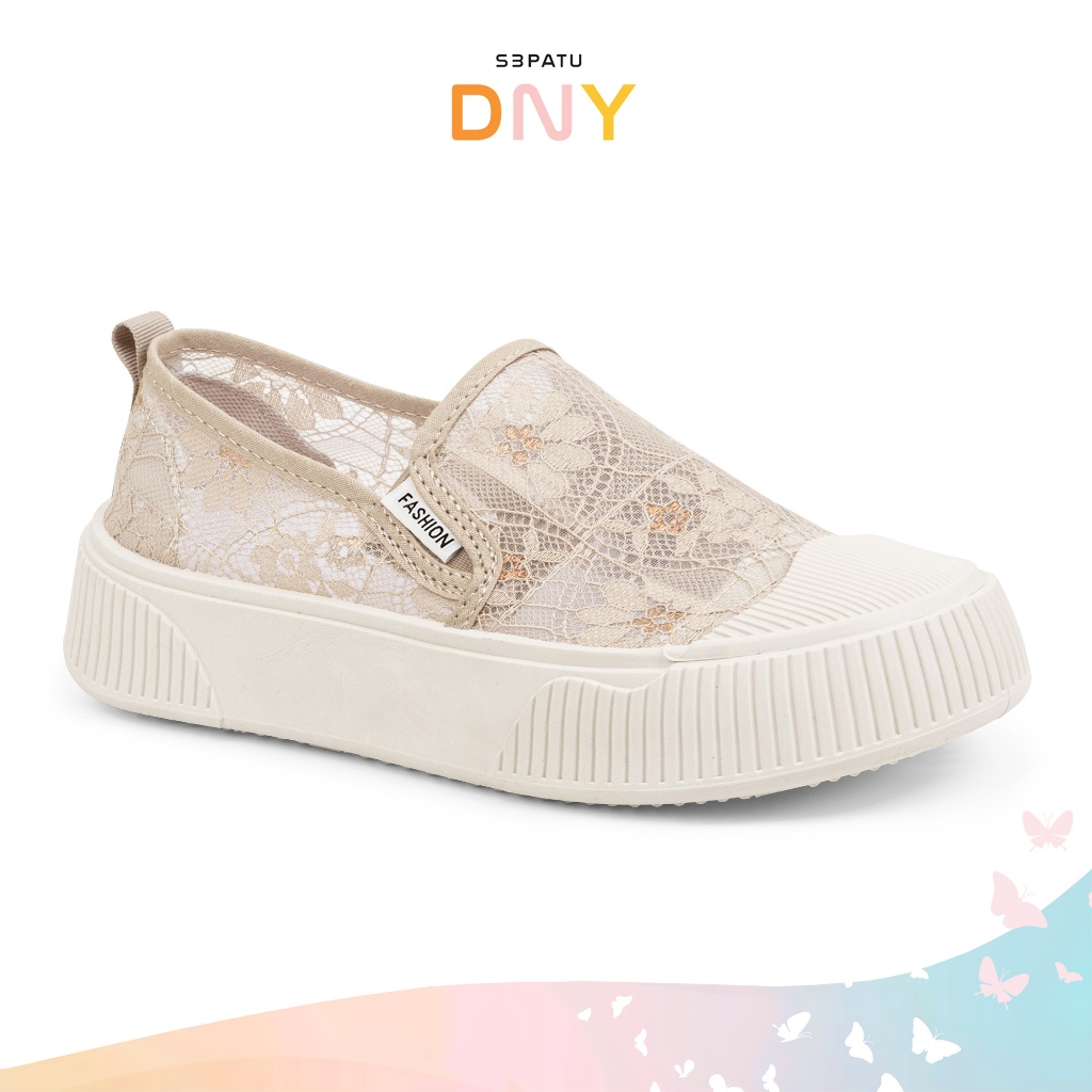Jual Sepatu DNY Sneakers Casual Wanita Sepatu Slip On Hitam Sneaker ...