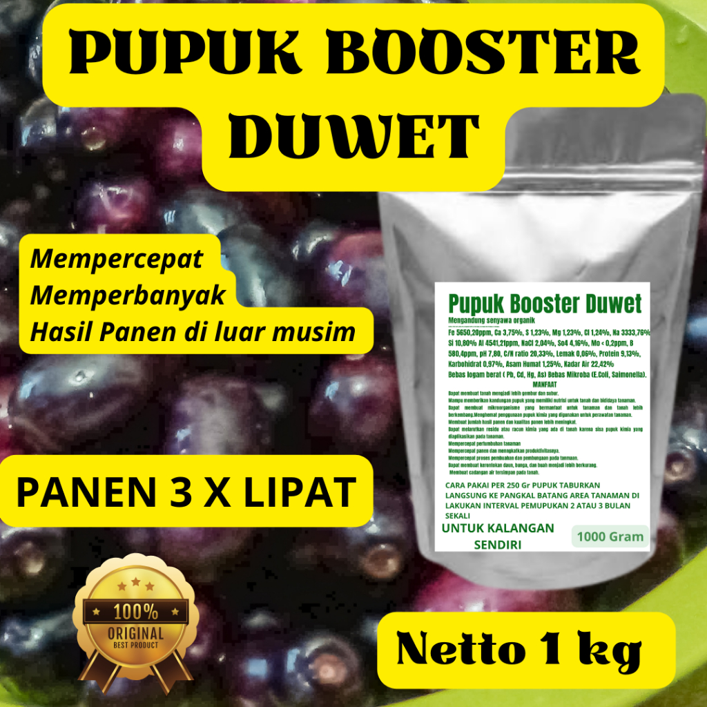 Jual Pupuk organik booster perangsang dan pelebat buah Duwet agar cepat berbuah tidak mudah ...