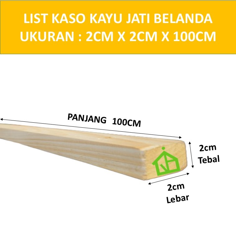 Jual List Kaso Reng Kayu Jati Belanda / Mahoni 2x2cm Panjang 10cm ...