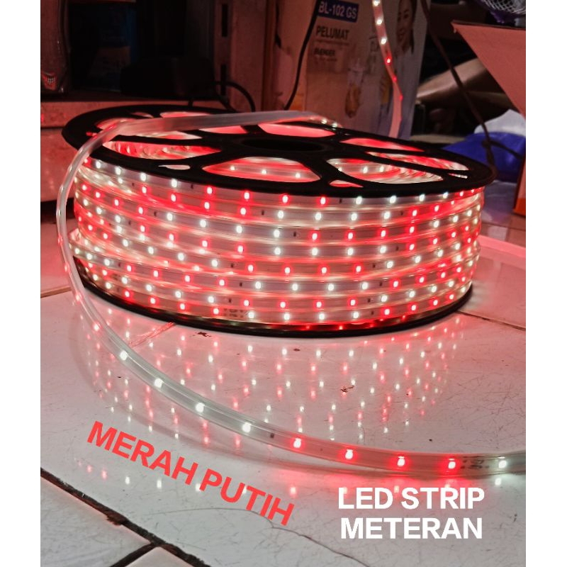 Jual Lampu Led Strip merah-putih meteran/Lampu selang segi R+W | Shopee ...
