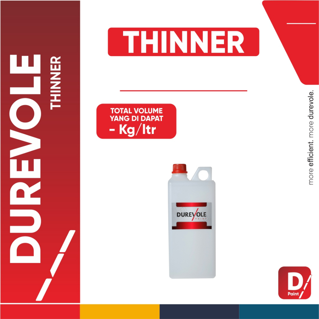 Jual DUREVOLE THINNER PE TOP COAT DTP 3000 (1L & 5L) | Shopee Indonesia