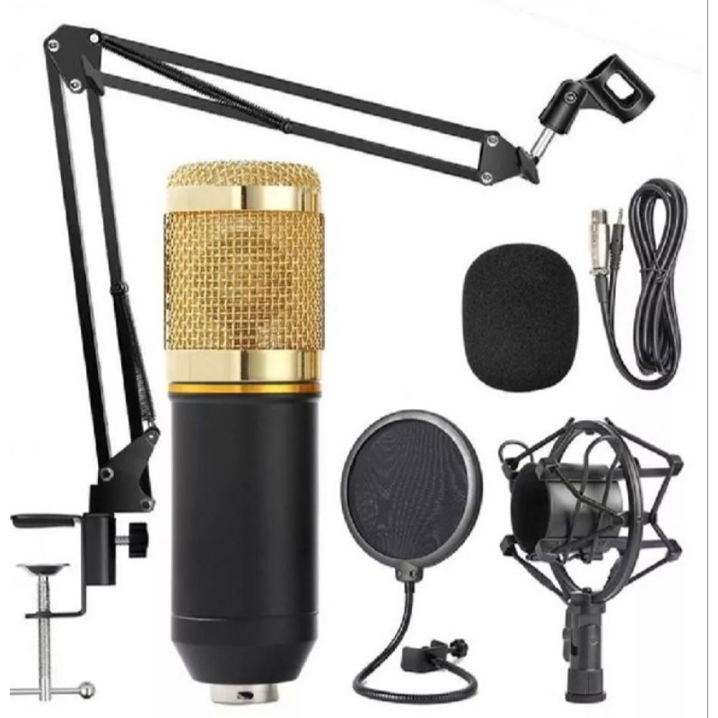 Jual Stand Mic +Mic Kondensor Kit Mikrofon Live Streaming Podcasting ...